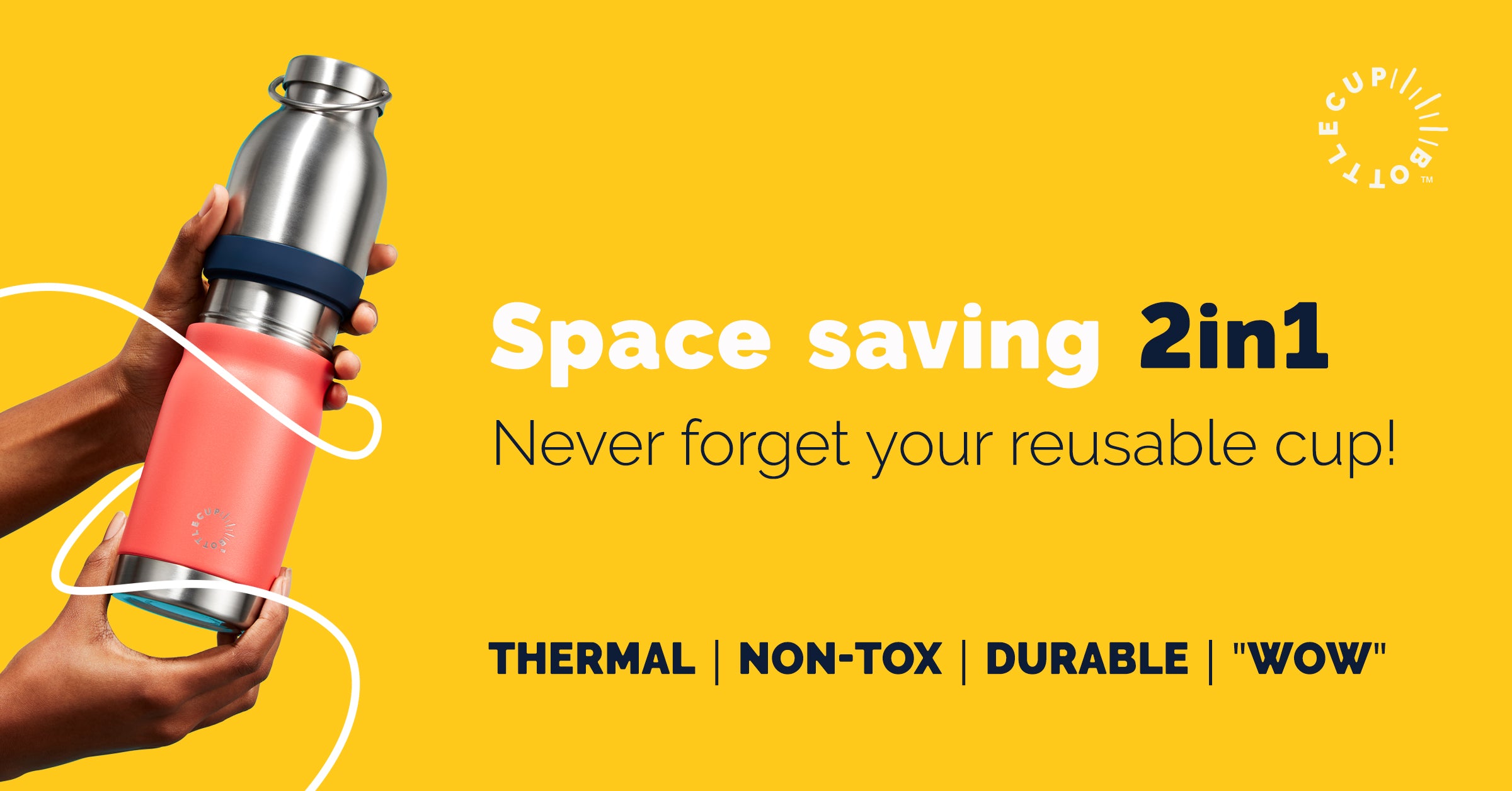 Bottlecup | Your 2in1 Reusable Water Bottle AND Coffee Cup